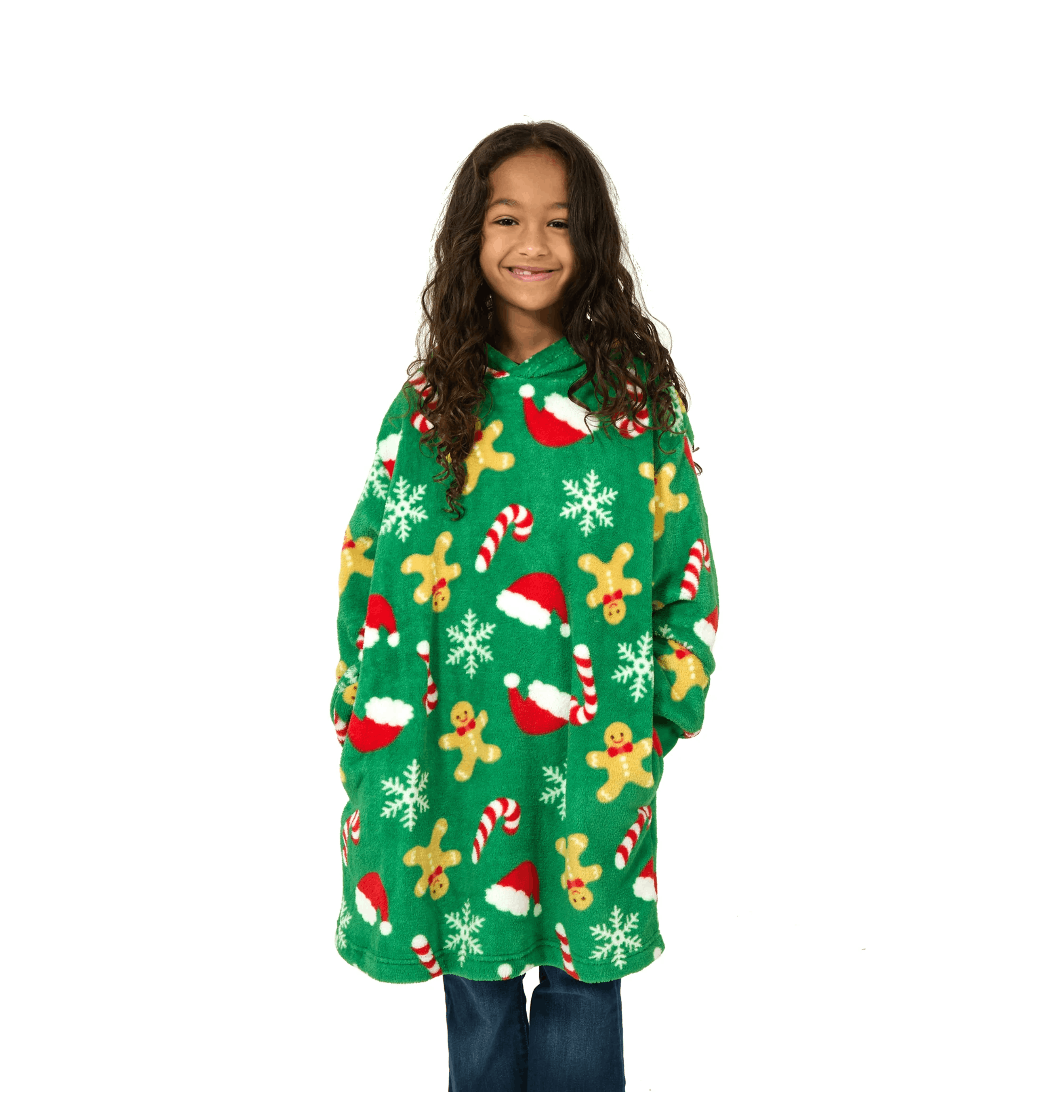 Bioworld Green Fleece Christmas Gingerbread Kids Snoodie
